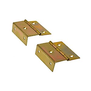 Piano Bench Hinges - 1 Pair - 5 Screw Holes with L-shaped Top Lid Hinge
