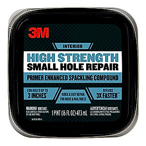 3M High Strength Small Hole Repair, Primer Enhanced Spackling Compound, 16 oz.,Gray
