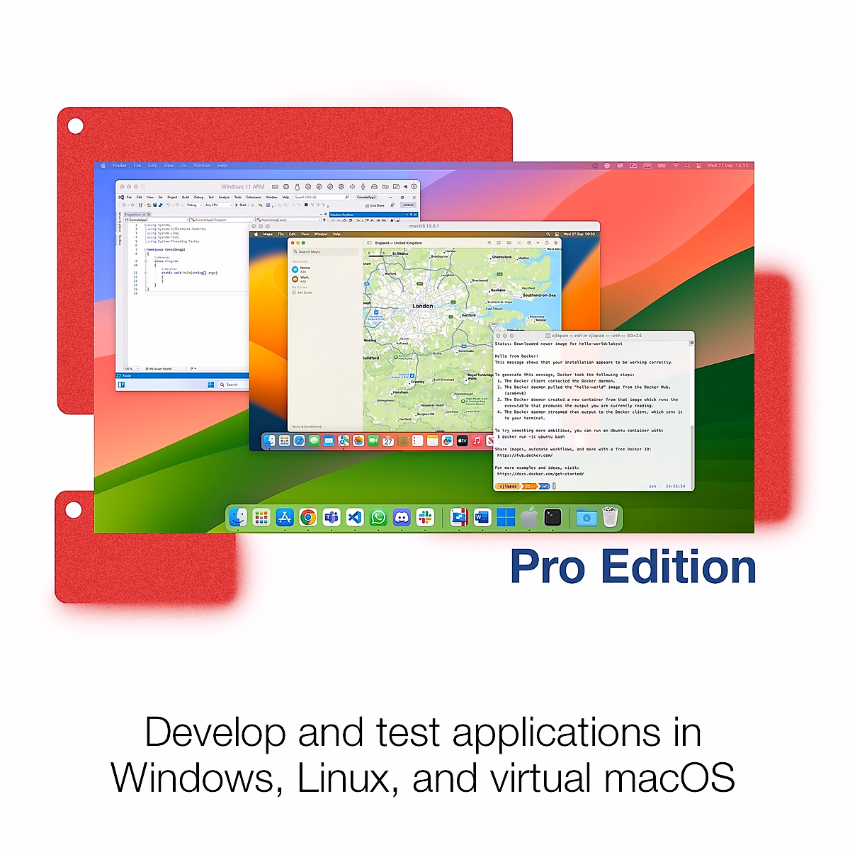 Parallels Desktop 19 for Mac Pro Edition | Run Windows on Mac Virtual Machine Software | Authorized by Microsoft | 1 Year Subscription [Mac Key Card]