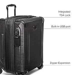 TUMI - Tegra-Lite Continental Expandable 4 Wheeled Carry-On - Carry On Suitcase for Travel - USB-C Port & Spinner Wheels - Black/Graphite