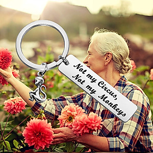 CYTING Retirement Keychain Not My Circus Not My Monkeys Funny Inspirational Gift For Boss Coworkers Employees (Retirement Keychain)