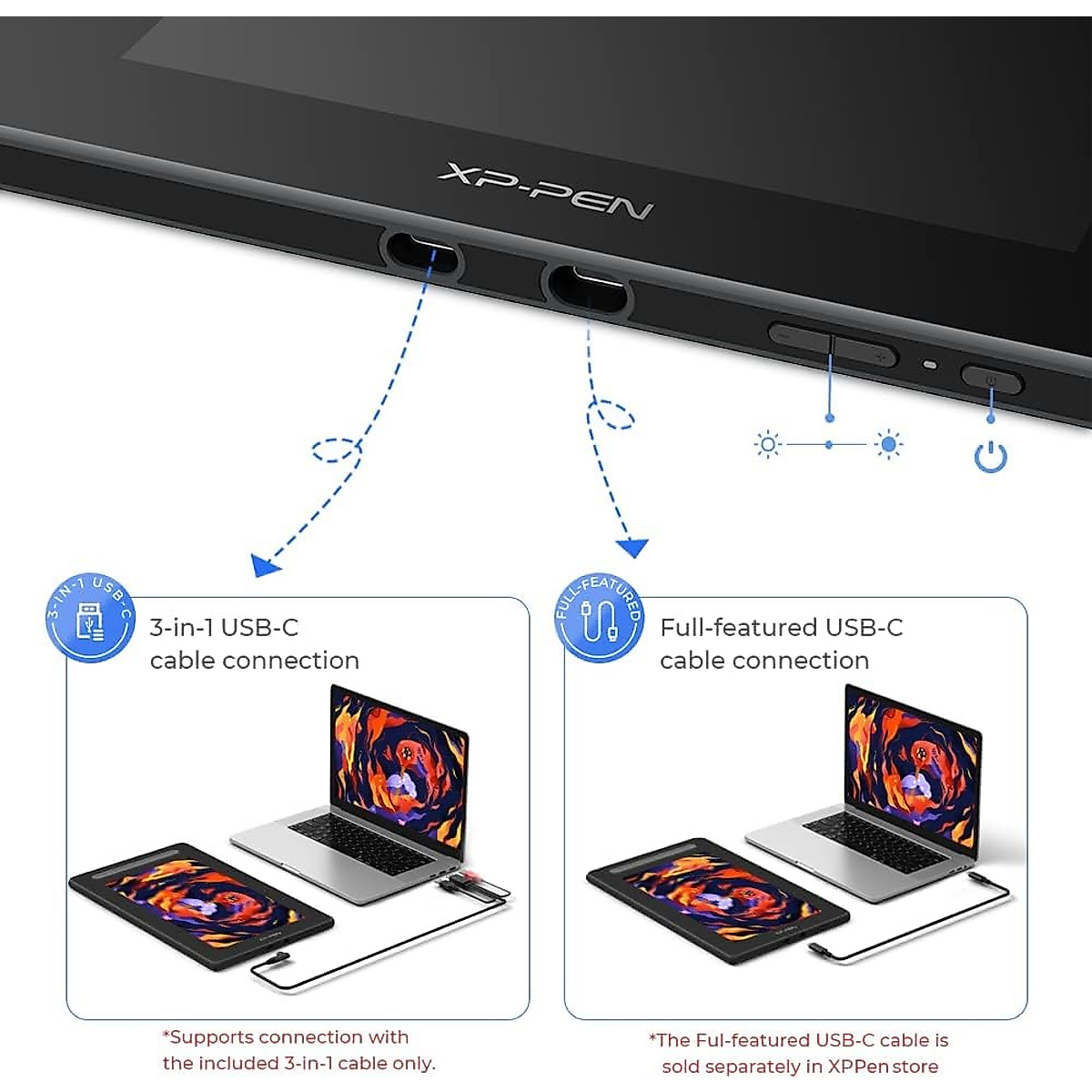 Drawing Tablet with Screen - XP-PEN Artist 2nd Pen Display Computer Graphics Tablet with Battery-Free X3 Stylus (15.4 inch, Black)