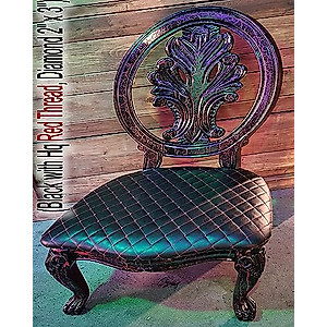 Vinyl Soft Grain Fine Thread Quilted Foam Fabric with 3/8" Foam Backing Upholstery / 52" Wide/Sold by The Yard/FABRIC EMPIRE - Black, White Thread Diamond 2" x 2"