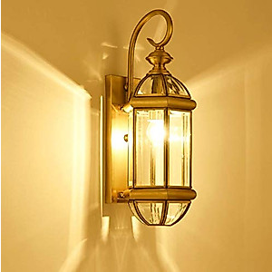 PEHUB Full Copper Wall Light E27 High Brightness Glass Wall Sconce Lamp European Luxury Elegant Lamp Fashion Creative Restaurant Aisle Indoor/Outdoor Wall Lantern Lighting Fixture Exterior Light Fixtu