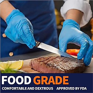 Supmedic Nitrile Exam Glove, 3.5 mil Disposable Medical Gloves Powder-Free Latex-Free, Box of 100 pcs (Blue) (Large)