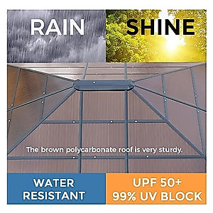 12' x 10' Hardtop Gazebo, Galvanized Steel Patio Double Roof Aluminum Gazebo with Curtains and Netting, Metal Permanent Pavilion Outdoor Gazebos for Porch Party, Garden, Grill Gazebo