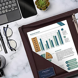 Samsill Classic Professional 3 Ring Zippered Binder, 2 Inch Round Ring, Portfolio Organizer for 8.5x11” Documents, Binder with Zipper, Silver Corner Accents, Burgundy