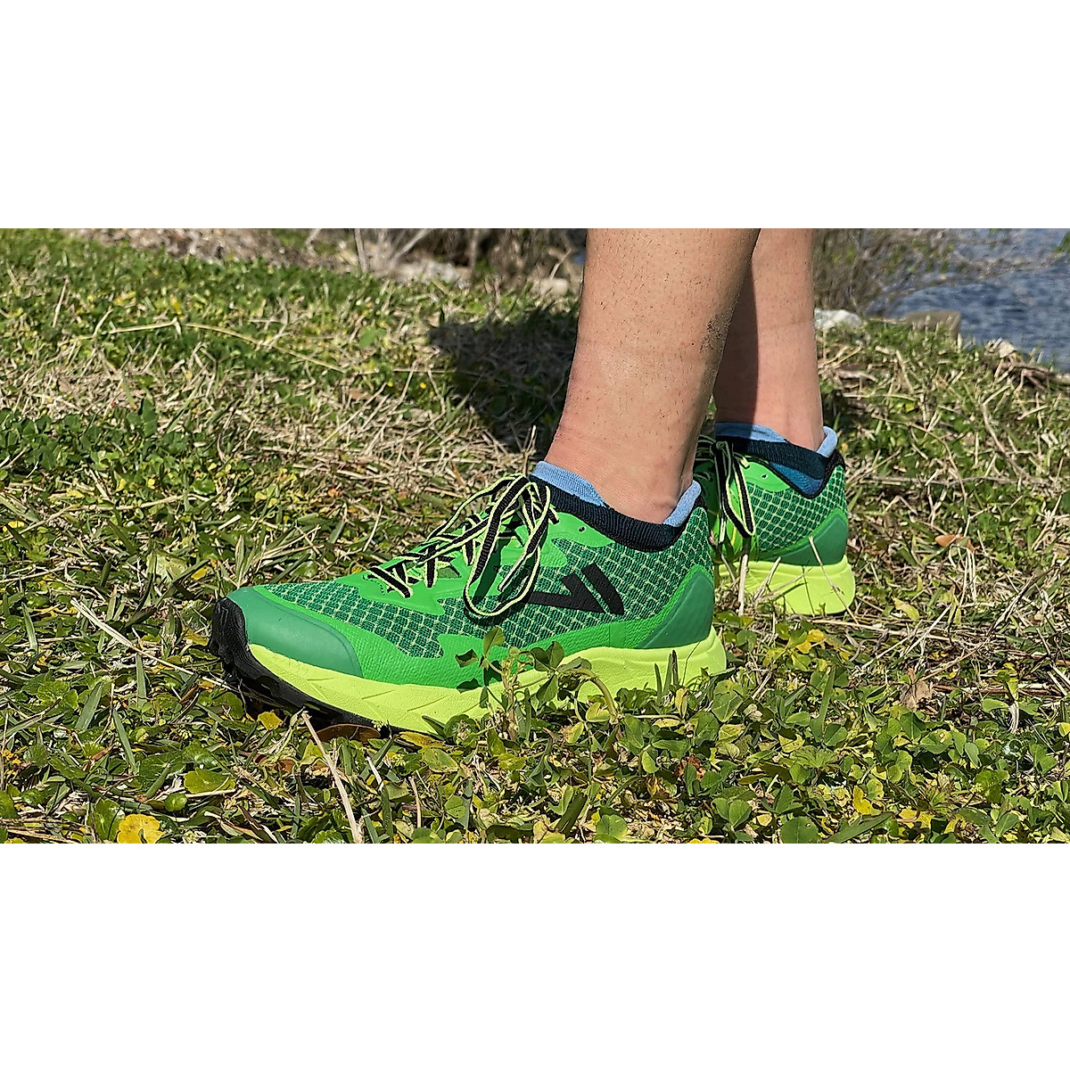 VJ Ultra 2 Long-Range Race Trail Running Shoes with Rock Plate and More Grip - M 6.5/W 8 Green
