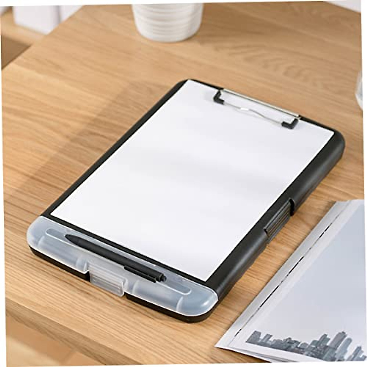 Storage Exam Paper Clips Teacher Clipboard Folder Clipboard Test Paper Holder File Clip Practical Document Holder A4 Black Pp Seal Test Strip Plastic Document Folders
