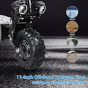 Electric Scooter Adults, Escooter with 5600W Powerful Dual Motor, 47mph Max Speed, 60V 27Ah Battery, 50 Miles Long Range, 11” Inner Tubeless Tire Folding Sport Kick Scooter (Q06-without seat)