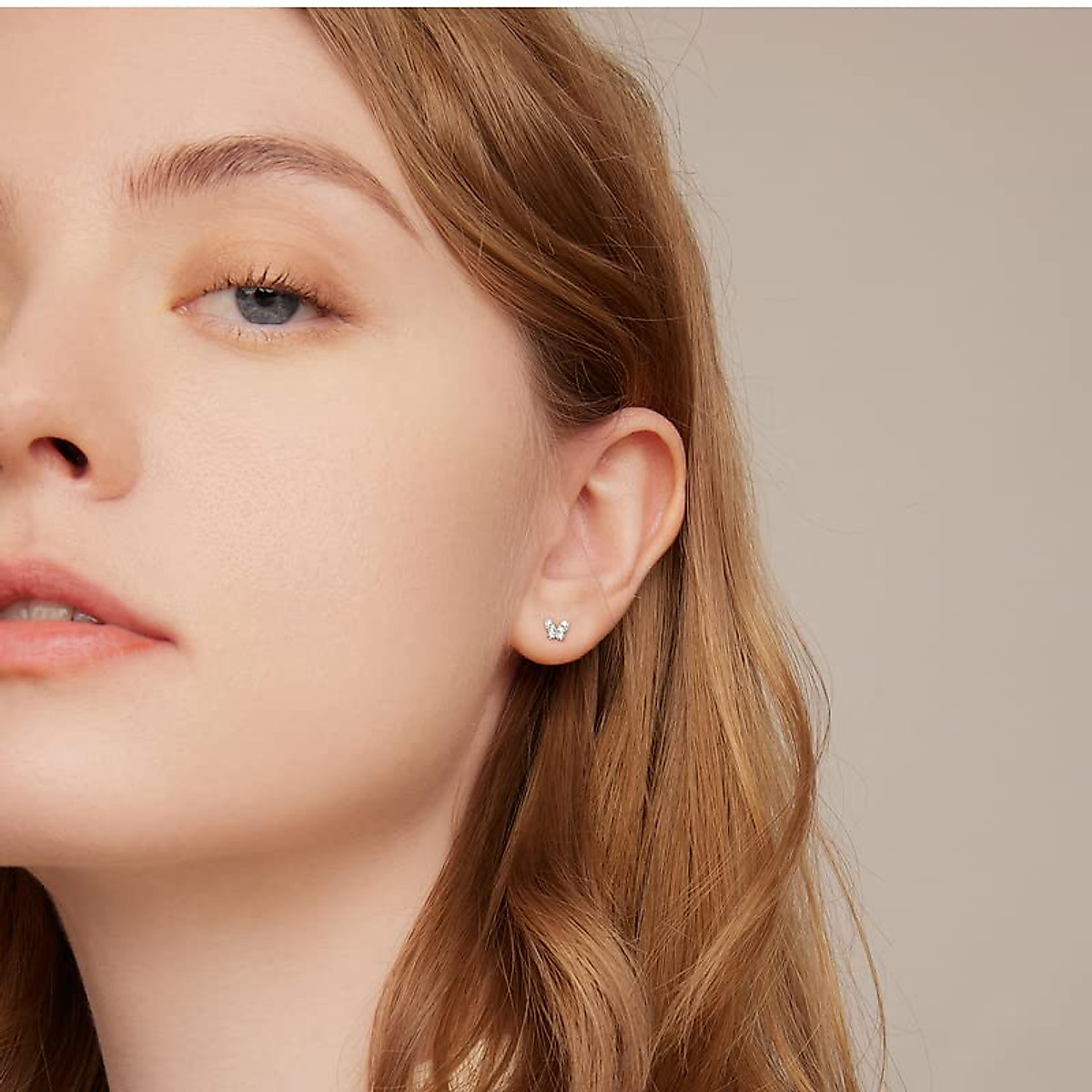 BISAER 925 Sterling Silver Tiny Butterfly Earrings With Screw Back Cubic Zirconia Stud Earrings for Women Cartilage Jewelry