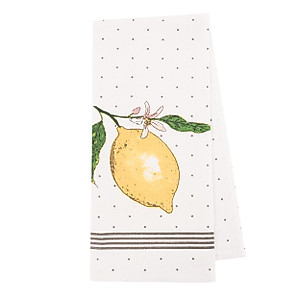 KAF Home Pantry Lemon Kitchen Dish Towel Set of 4, 100-Percent Cotton, 18 x 28-inch