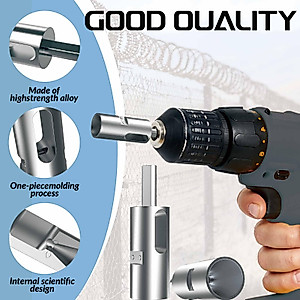 [2 Pack] Twist Ties Tool for 11 Gauge Drill Chuck,Efficient Wire Knotting 11 Gauge Electrical Drill Twister,Stainless Steel Drill Truck Twist Ties Tool for Fixing Chain Link Fence and Loop Fences