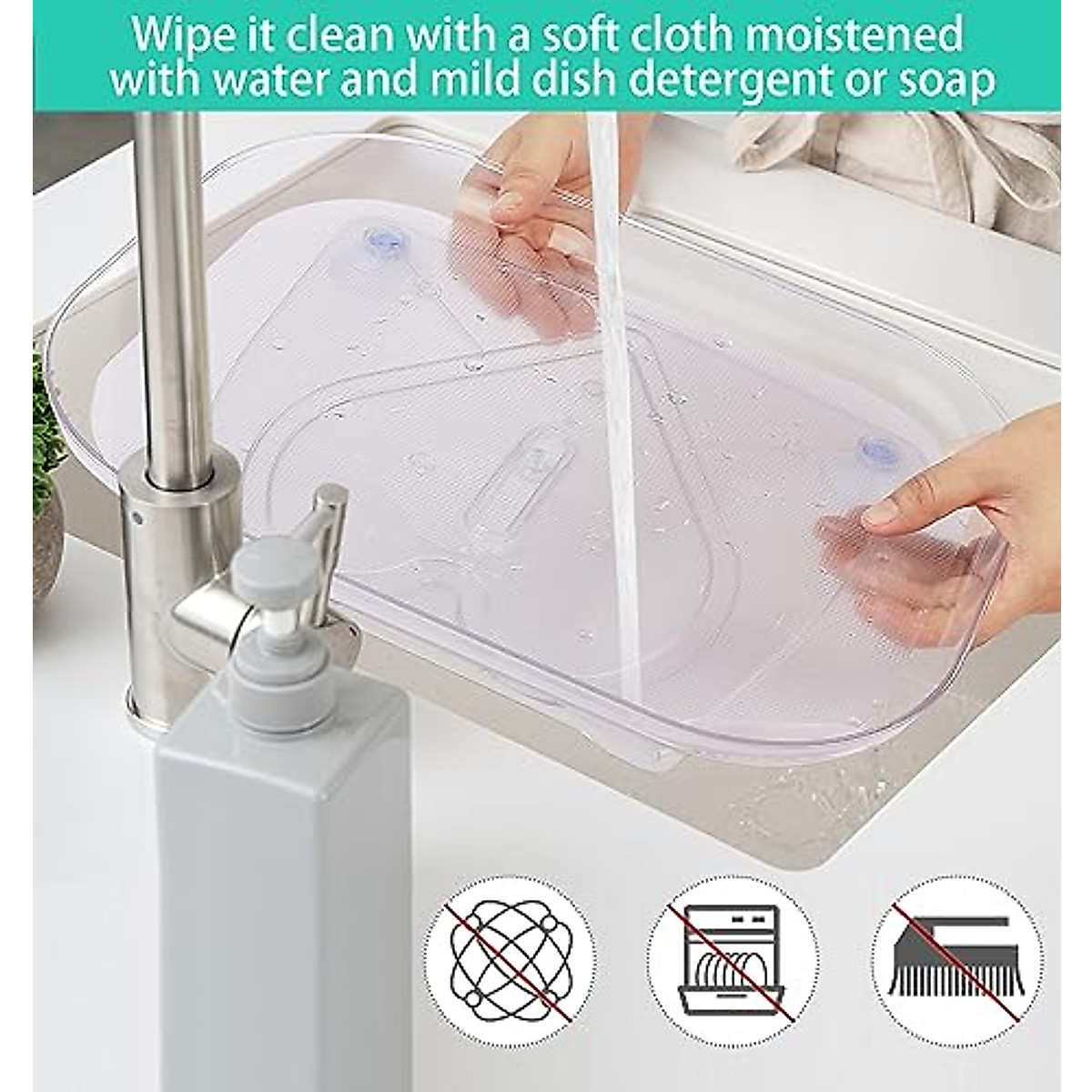 Lazy Susan Turntable Organizer for Refrigerator Rectangle Clear Rotating Lazy Susan Spice Organizer for Kitchen Pantry Cabinet Countertop Condiment Storage Rack