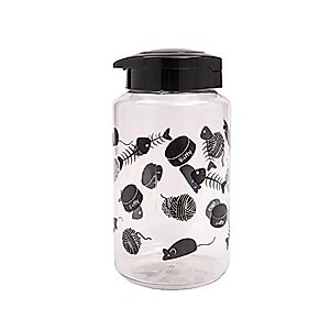 Lixit Food and Treat Storage Jars for Dogs, Cats, Small Animals and Birds (128oz, Cats - Black)