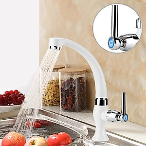 Kitchen Sink Faucet Single Handle Cold Faucet Water Faucet Water Tap for Kitchen Sink Bathroom Basin Bathtub Mop Pool G1/2 ABS Plastic (Straight Handle)