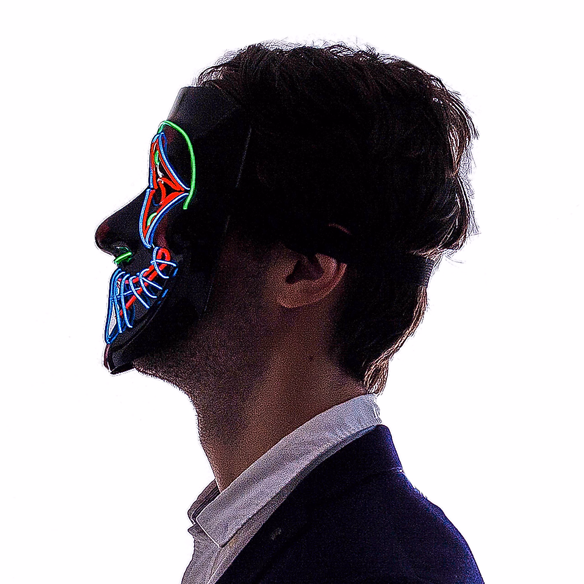 JOYIN Halloween LED Scary Mask Light Up LED Mask Cool Costume Accessories, Glow in the Dark Halloween Clown Mask for Kids Halloween Cosplay Costume Party Dress Up