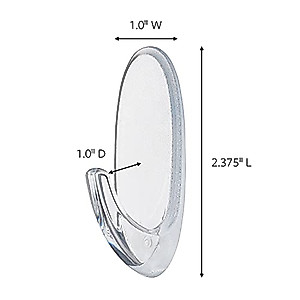 Command Small , Damage Free Hanging Wall Hooks with Adhesive Strips, No Tools Wall Hooks for Hanging Decorations in Living Spaces, 2 Clear Wall Hooks and 4 Command Strips