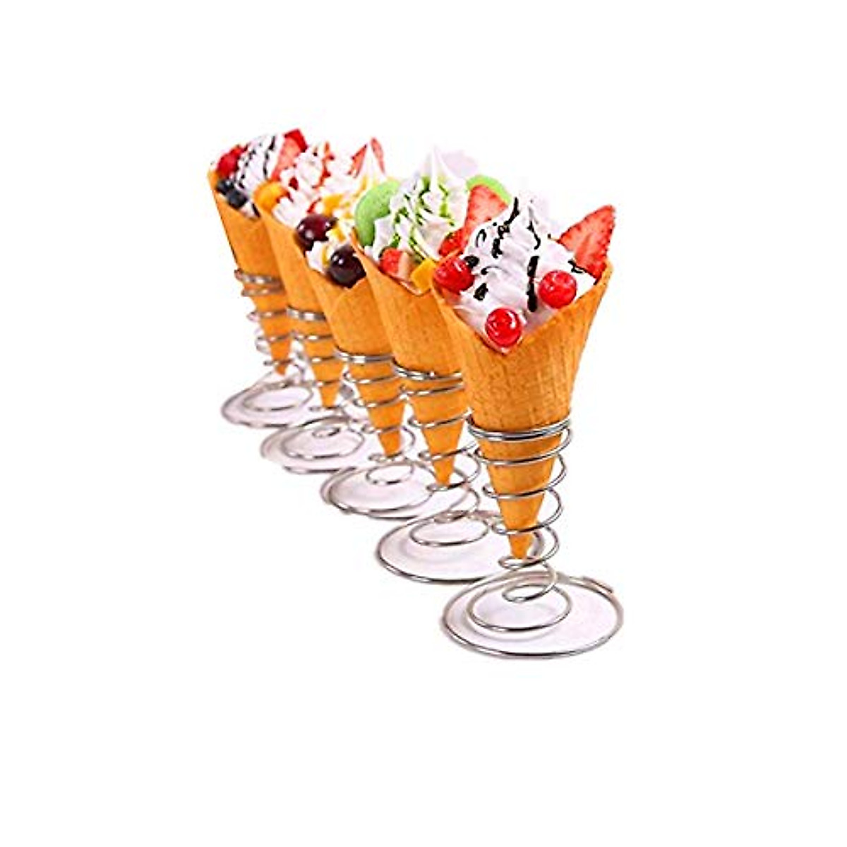 Stainless steel Pizza Cone Holder Stand Ice Cream Cone Holder (5 pcs)