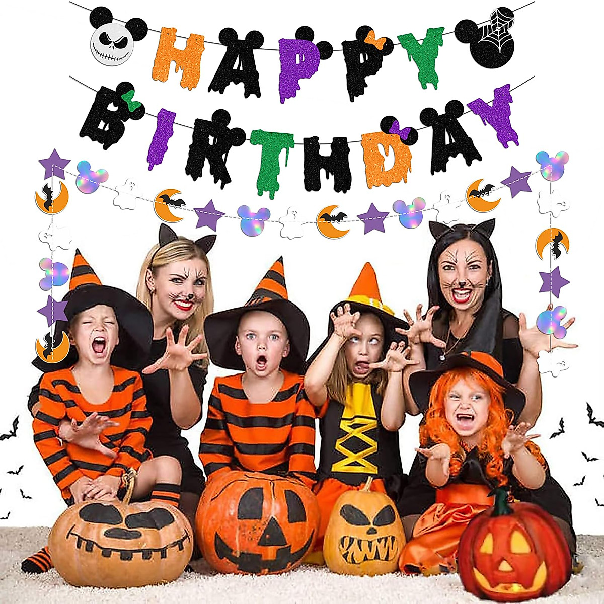 lawfly Halloween Mickey Inspired Banner Garland Mickey Minnie Halloween Decorations for Mickey Minnie Theme Halloween Party Birthday Party