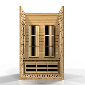 BOTARO Maxxus Saunas MX-J206-01 Seattle Carbon Far Infrared Sauna for 2 Persons, Hemlock Wood