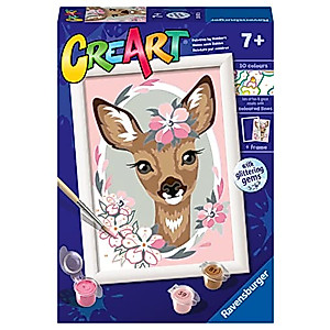 Ravensburger CreArt Delightful Deer Paint by Numbers Kit for Kids - Painting Arts and Crafts for Ages 7 and Up