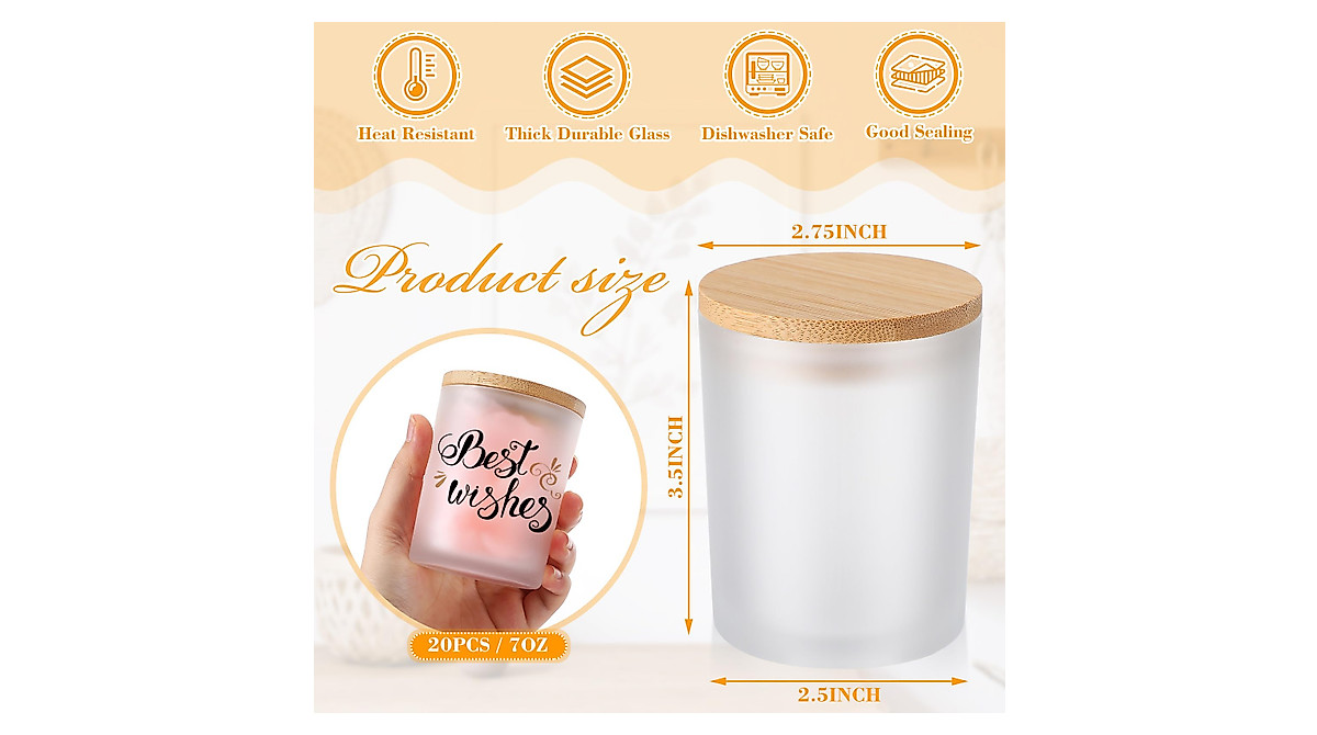 Sublimation Glass Candle Holders - DIY Decor Set of 20