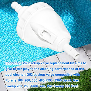 Upgraded G52 Polaris Backup Valve Replacement Kit fit for Po-laris 180, 280, 380, 480, 3900 Pool Cleaners