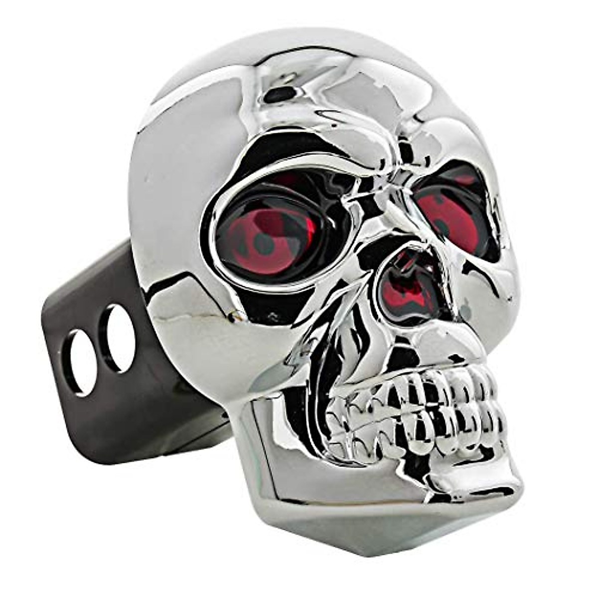Light-Up Red Eye Skull Trailer Hitch Receiver Cover Brake Tail fits 2" or 1-1/4" Hitches w/4-pole Plug
