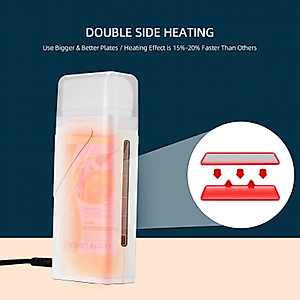 foreverLily Upgrade Wax Warmer for Hair Removal, Roll On Wax Heater, Depilatory Wax Warmer Machine for Men Women, New Dual Heat-conducting Plates