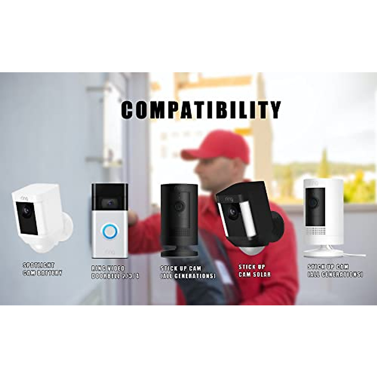 Replacement Battery with Charger Station for Ring-Doorbell Camera 1 and 2, Spotlight Camera and Stick Up Camera, Rechargeable Upgraded Lithium Li-ion Batteries 3.65V Camera Indoor