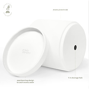 PLANT PARENT Mid Century Plant Stand with Pot Included ‚Äì White 10 Inch Modern Planter with Stand with Drainage ‚Äì Plant Pot with Stand for Monstera Pot Snake Plant Pot ‚Äì Floor Indoor Planter with Stand