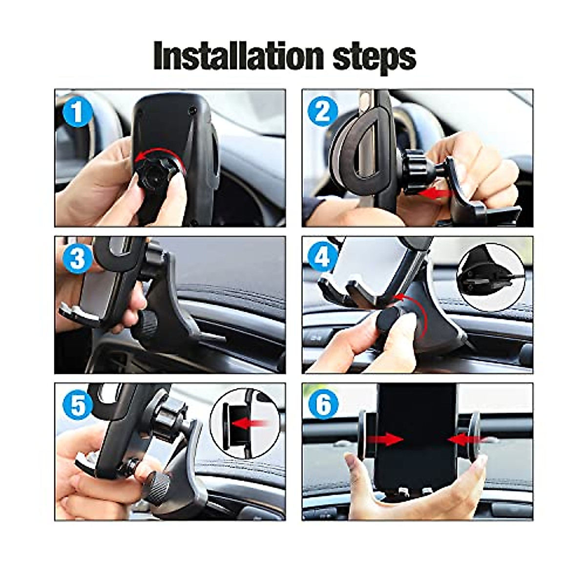 CD Slot Car Phone Mount, Universal CD Slot & Air Vent Car Phone Holder Hands-Free CD Player Car Cradle Vehicle Mount for iPhone 14 13 12 11 Pro Max XS XR SE Galaxy S22 S21 S20 S10 Android Phones