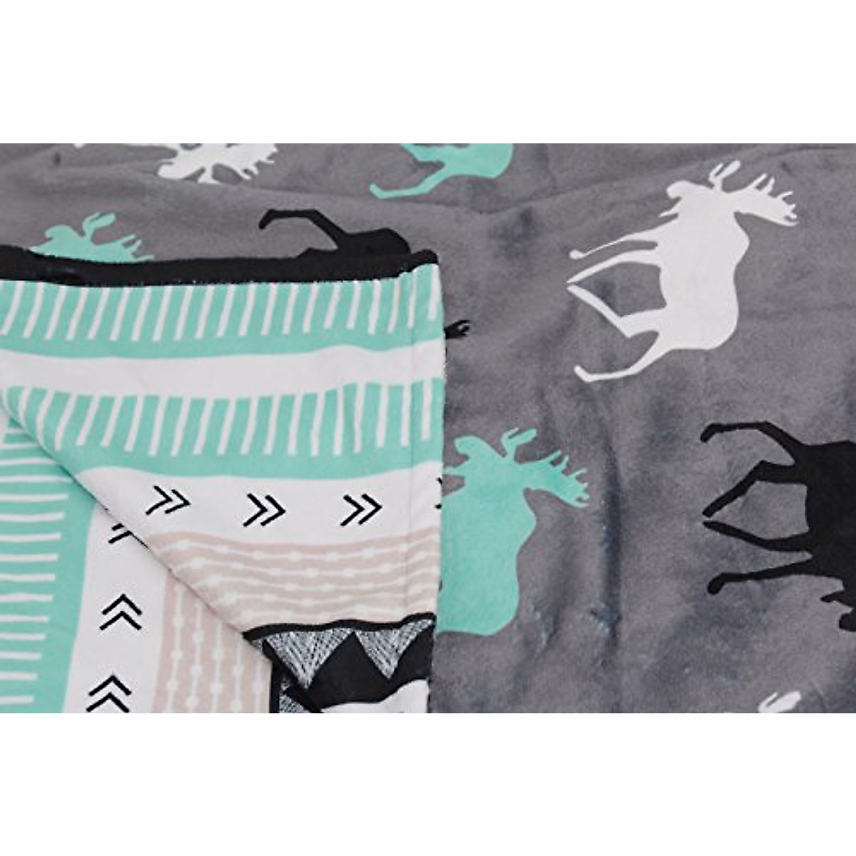 Dear Baby Gear Deluxe Car Seat Canopy - Infant Car Seat Cover - Baby Car Seat Covers - Carseat Canopy for Infant Car Seats - Car Seat Cover (Reversible Black, Grey, Mint Moose, Aztec Minky 40"x30")