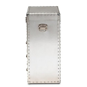 Baxton Studio Serge French Industrial Silver Metal 3-Drawer Accent Storage Chest