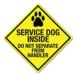 Service Dog Inside Diamond Magnet by Magnet America is 5" x 5" Made for Vehicles and Refrigerators
