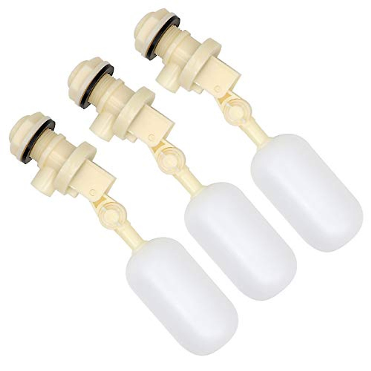 NC 3PCS Water Float Valve with Adjustable Arm, Automatic 3/4 Float Ball Valve with Water Level Shut Off for Water Tank Pond Livestock Horse Cattle Goat Sheep Pig Dog Waterer