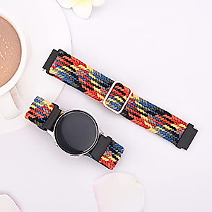 Tobfit Braided Nylon Bands Compatible with Samsung Galaxy Watch 5 Bands 40mm 44mm / Galaxy Watch 4 Bands 40mm 44mm, Samsung Galaxy Watch 5 Pro Watch Bands 45mm Stretchy Elastic Straps(Colorful)