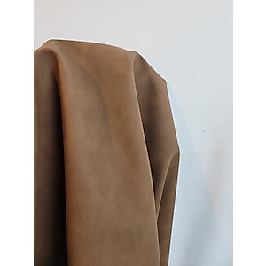 NAT Leathers,Desert Tan Tumbled Nubuck Soft Faux Vegan Leather PU {Peta Approved Vegan},Synthetic Pleather 0.9 mm Nappa Vinyl Upholstery,36"x54" (Desert Tan Nubuck)