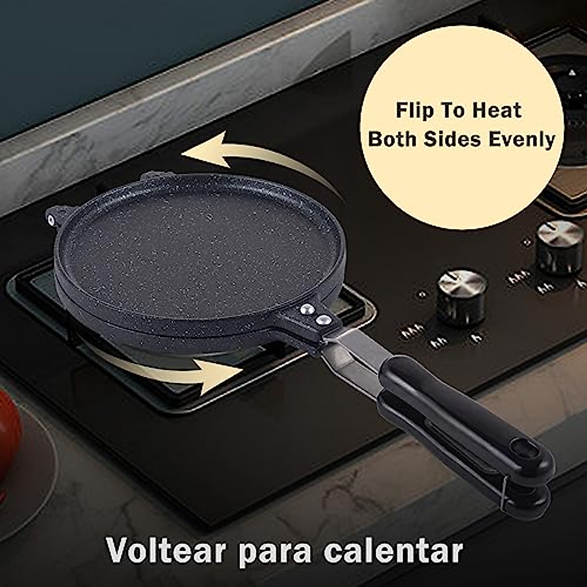 Prensa Para Tortillas De Harina 7.5 Inch Comales Para La Estufa De Teflon Tortillera Mexicanas Para Hacer Tortilla Chapati De Maiz y Roti Stove Top Pan Corn Quesadilla Maker Press And Cooker Cast Iron