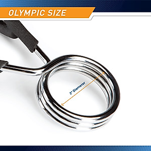 Marcy Fitness Olympic Bar Spring Clip, silver, 2 inch US