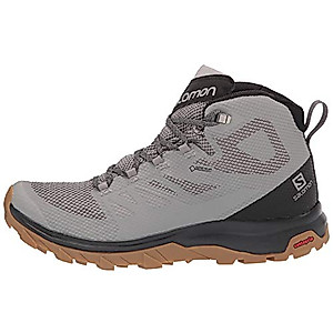 Salomon Outline Mid Gore-TEX Hiking Boots for Men, Frost Gray/Black/Alloy, 10.5