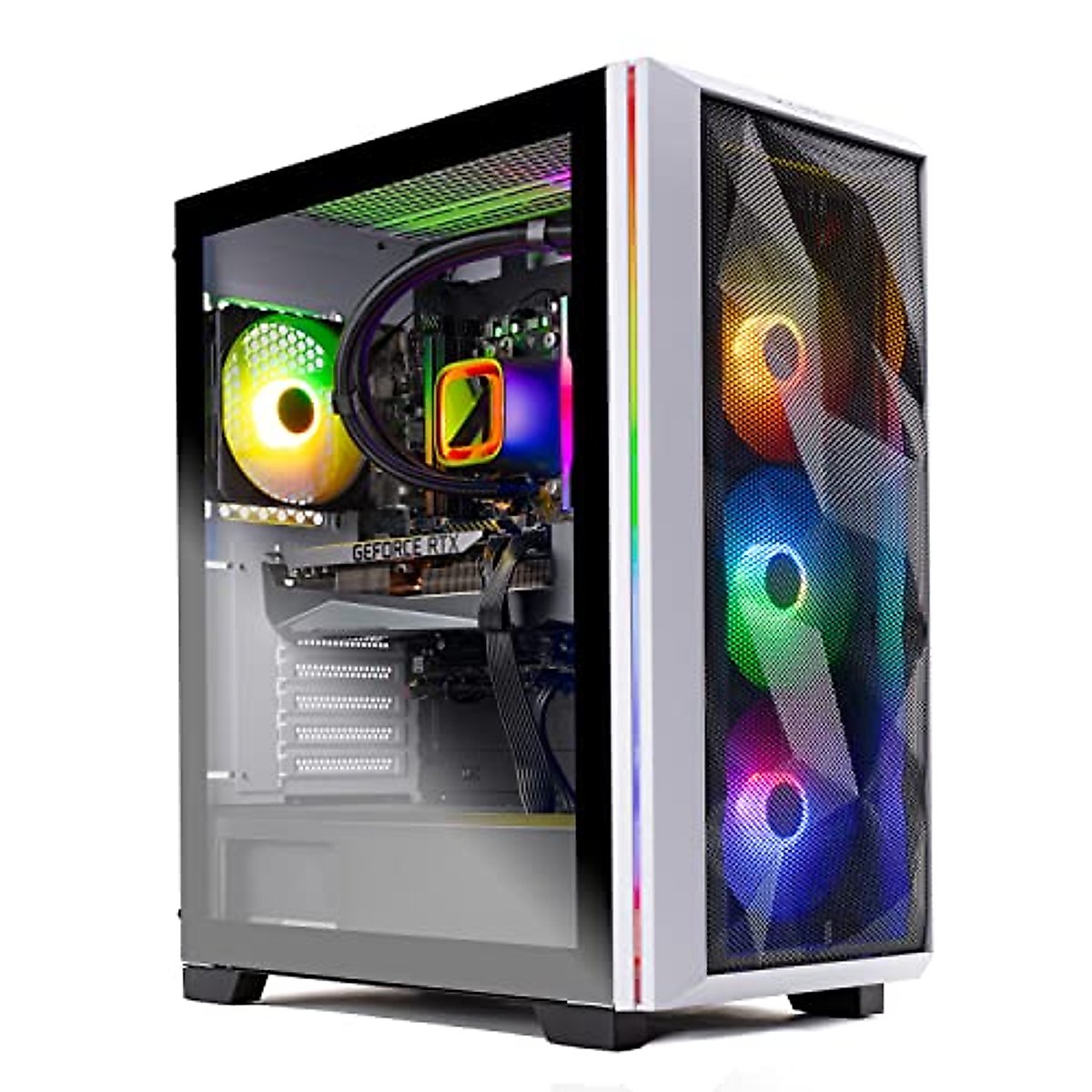Skytech Gaming Skytech Chronos Gaming PC Desktop – AMD Ryzen 7 7700X 4.5 GHz, RTX 3070 Ti, 1TB NVME SSD, 32G DDR5 RGB, 750W Gold PSU, 360mm AIO, AC Wi-Fi, Windows 11 Home 64-bit