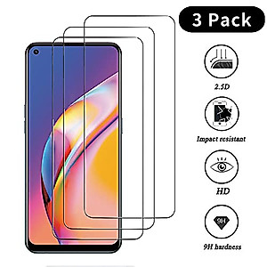 Chengmi ZMONE Tempered Glass Screen Protector for OPPO Reno 5 LiteOPPO A94 4G F19 ProOPPO Reno5 F [3 Pack],9H Hardness High Definition Clear Scratch Bubble Free Anti-Fingerprints, Transparent