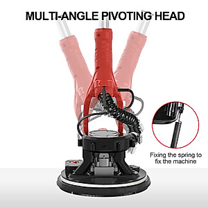 POPULO Drywall Sander, 810W 7A Electric Drywall Sander with Vacuum Attachment, 6 Variable Speed 1800RPM Power Ceiling Sander Tool with LED Light for Sanding Wall, Ceiling Removal, Upgraded Version
