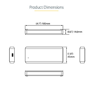StarTech.com USB-C 10Gbps M.2 NVMe PCIe SSD Enclosure - Rugged Aluminum External M.2 PCIe M-Key Case IP67 Rated - 1GB/s Read/Write - Supports 2230/2242/2260/2280 - TB3 Compatible - Mac/PC (M2E1BRU31C)