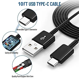Phone Charger Android,Samsung Charger Type C Fast Charging Block with 10Ft USB Type C Cable for Samsung Galaxy S10/S9/S8/S22/S22 Ultra/S22+/S21/S21Ultra/S21+/S20/S20+/S20 Ultra/Note 8 9 10 20/S20 FE