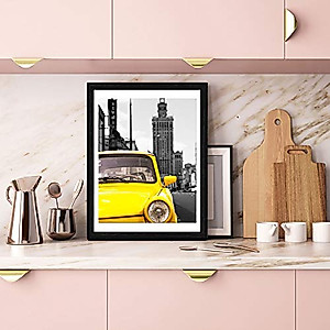 Emeyart 12x16 Picture Frames to Display 11x14 Documents with Mats Black Real Wood Photo Frames Wall Art Decorative for Living Room and Office Wall Decor