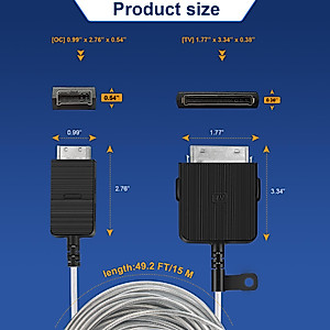 49.2ft/15m One Invisible Connection Optical Cable (Newest Model) VG-SOCR15/ZA for Samsung TV QN43-85 inches LS03CA LS03BA LS03AA QLED 4K 8K The Frame TVs
