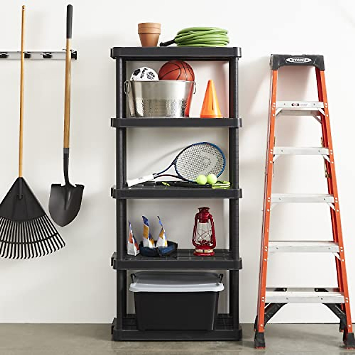 Gracious Living Medium Duty Adjustable Ventilated Storage Shelving Unit, 5 Shelf